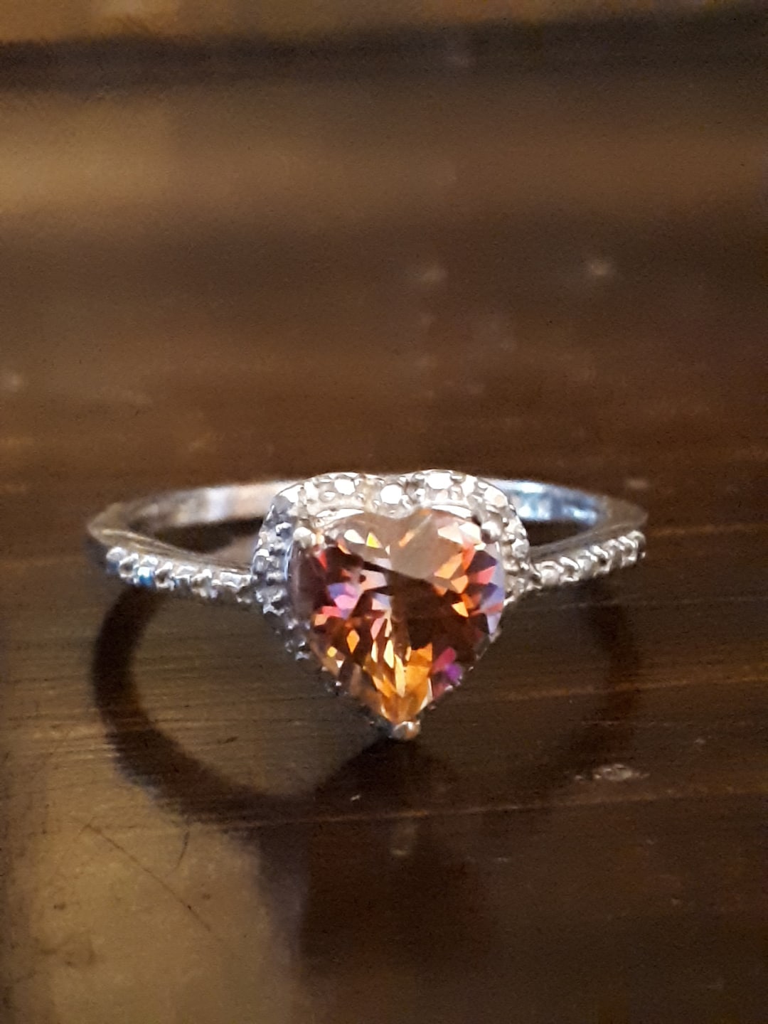 Vintage Pink Gemstone Heart Shaped Ring, Size 8 - Etsy