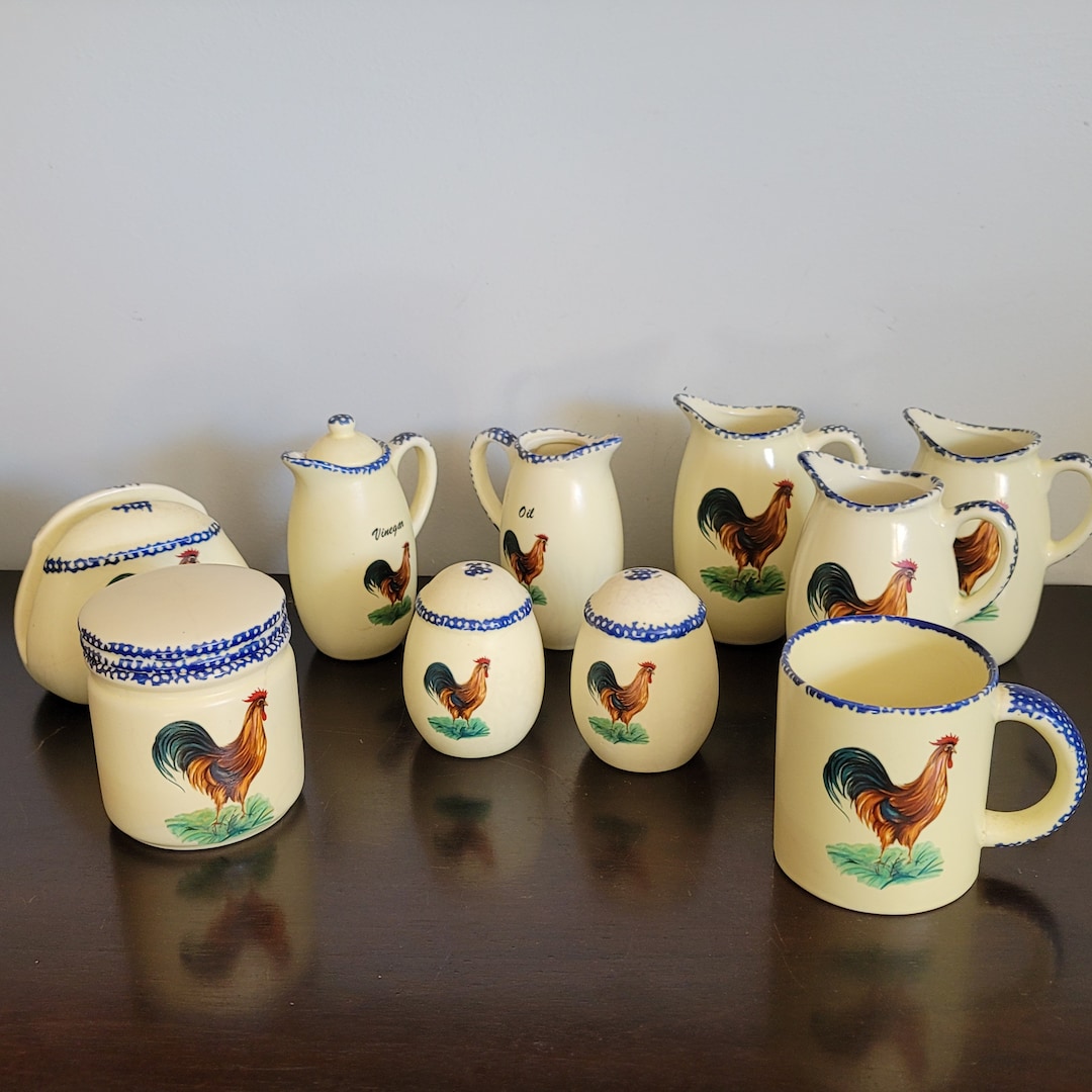 Gryphon Ware Rooster Kitchen Dishes: Farmhouse Chicken Decor - Etsy