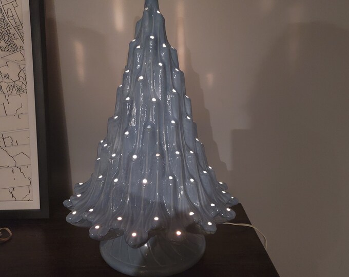 Vintage Huge Ceramic Christmas Tree Blue - Etsy