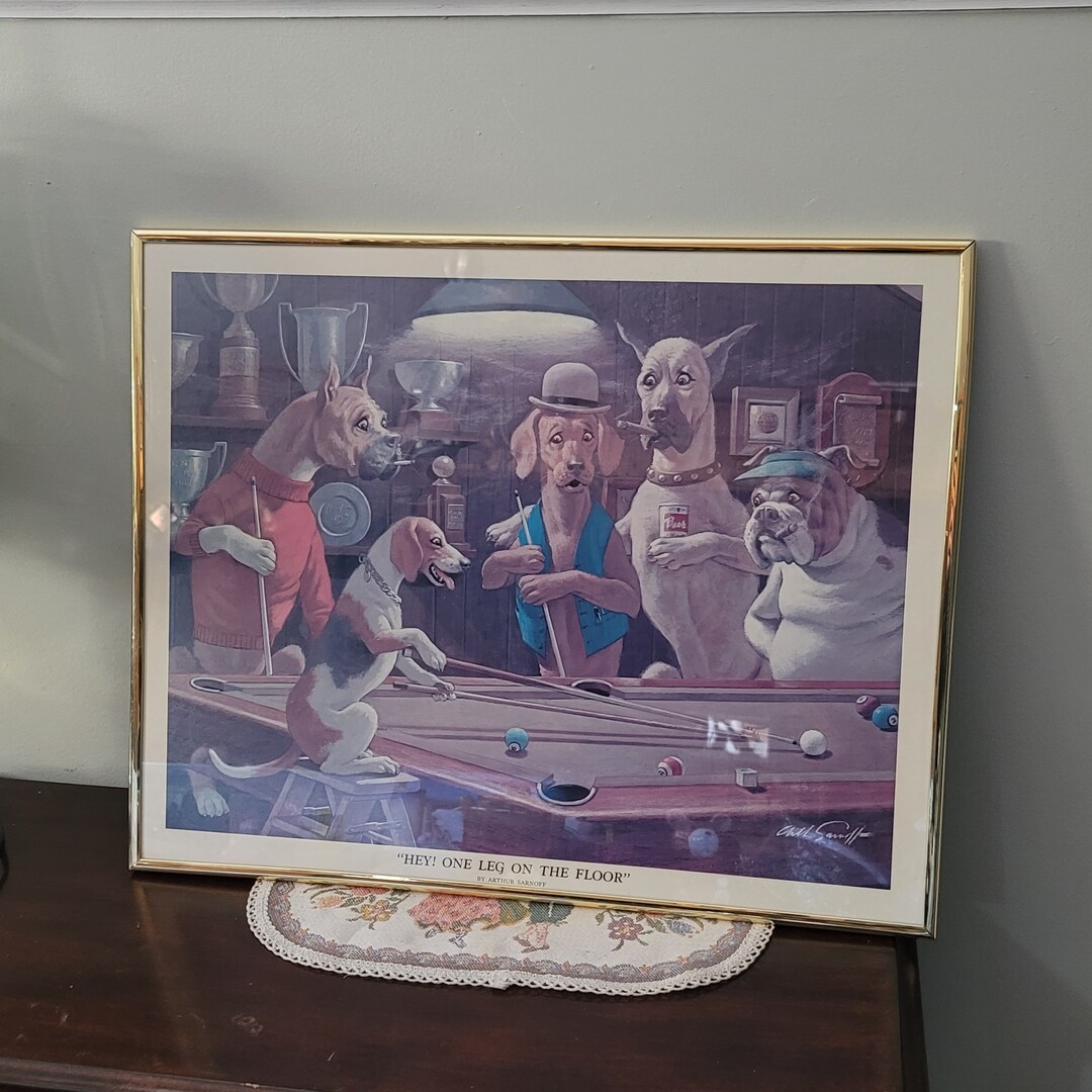 Dogs Playing Pool Wall Art Frame Print Print Arthur Sarnoff - Etsy