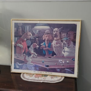 Dogs Playing Pool Wall Art Frame Print Print Arthur Sarnoff - Etsy