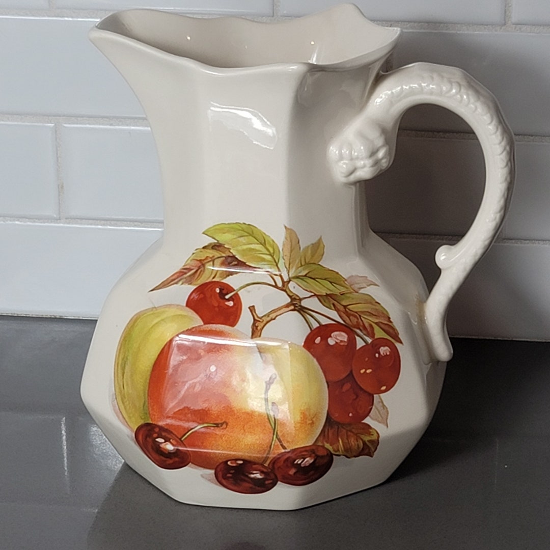 MASONS IRONSTONE Pitcher, Hand Painted Porcelain Pitcher, Antique ...