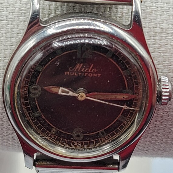 Vintage Military Mido Multifort Watch Stretch Inscrib… - Gem