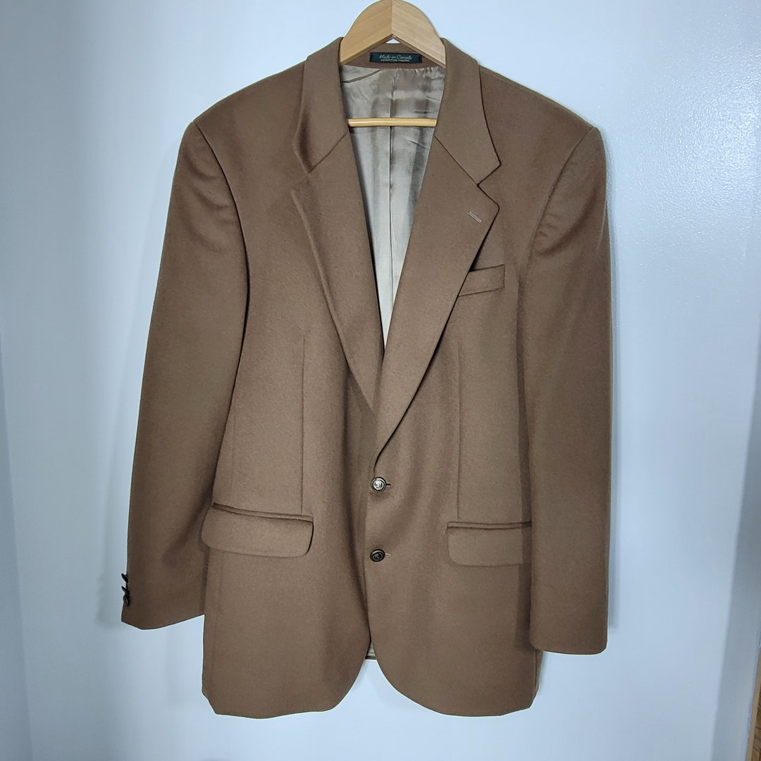 Vintage Mens Tan Wool Blazer Harry Rosen Size 42 Tall - Etsy