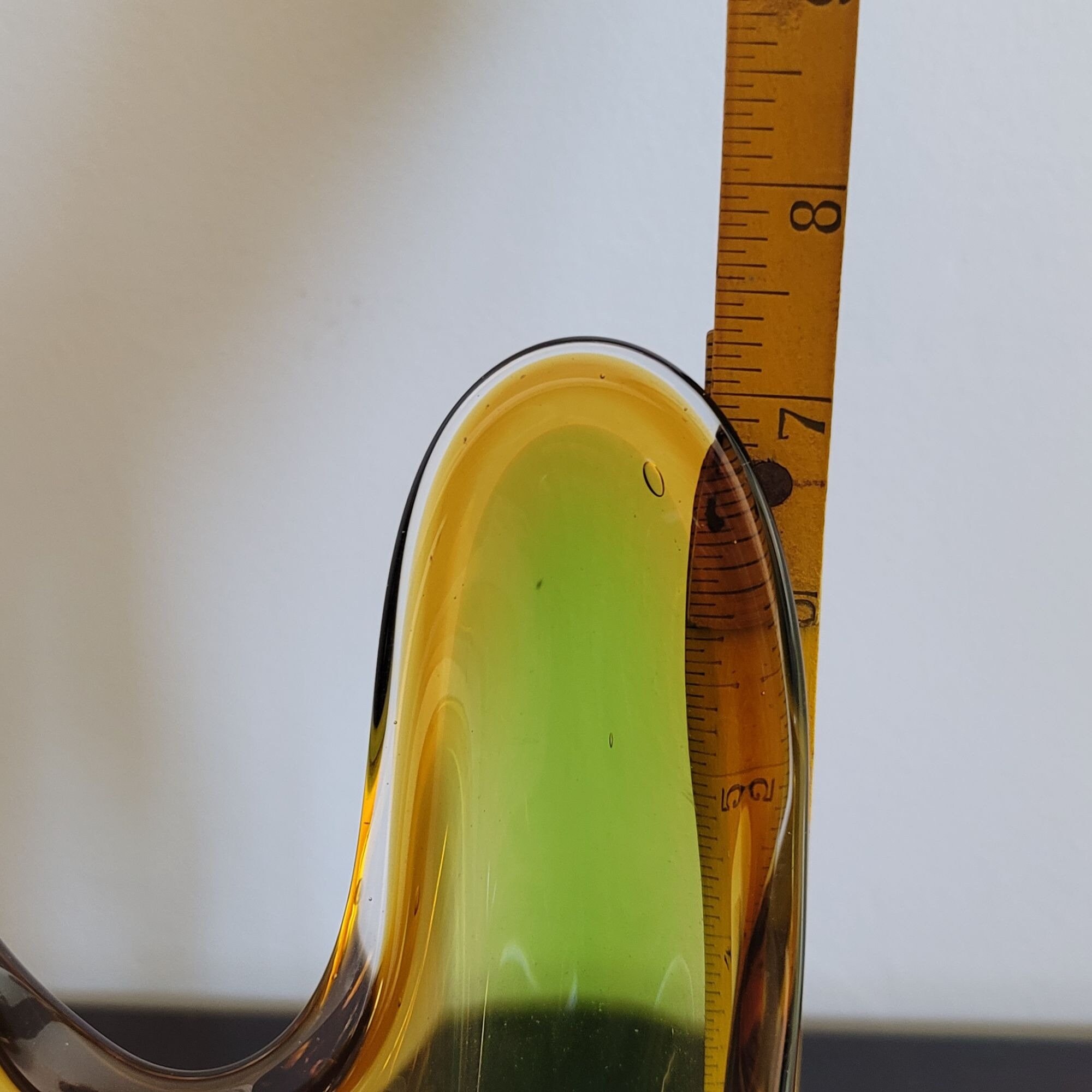 Vintage Murano Art Glass Splash Decorative Vase Two Tone Green - Etsy