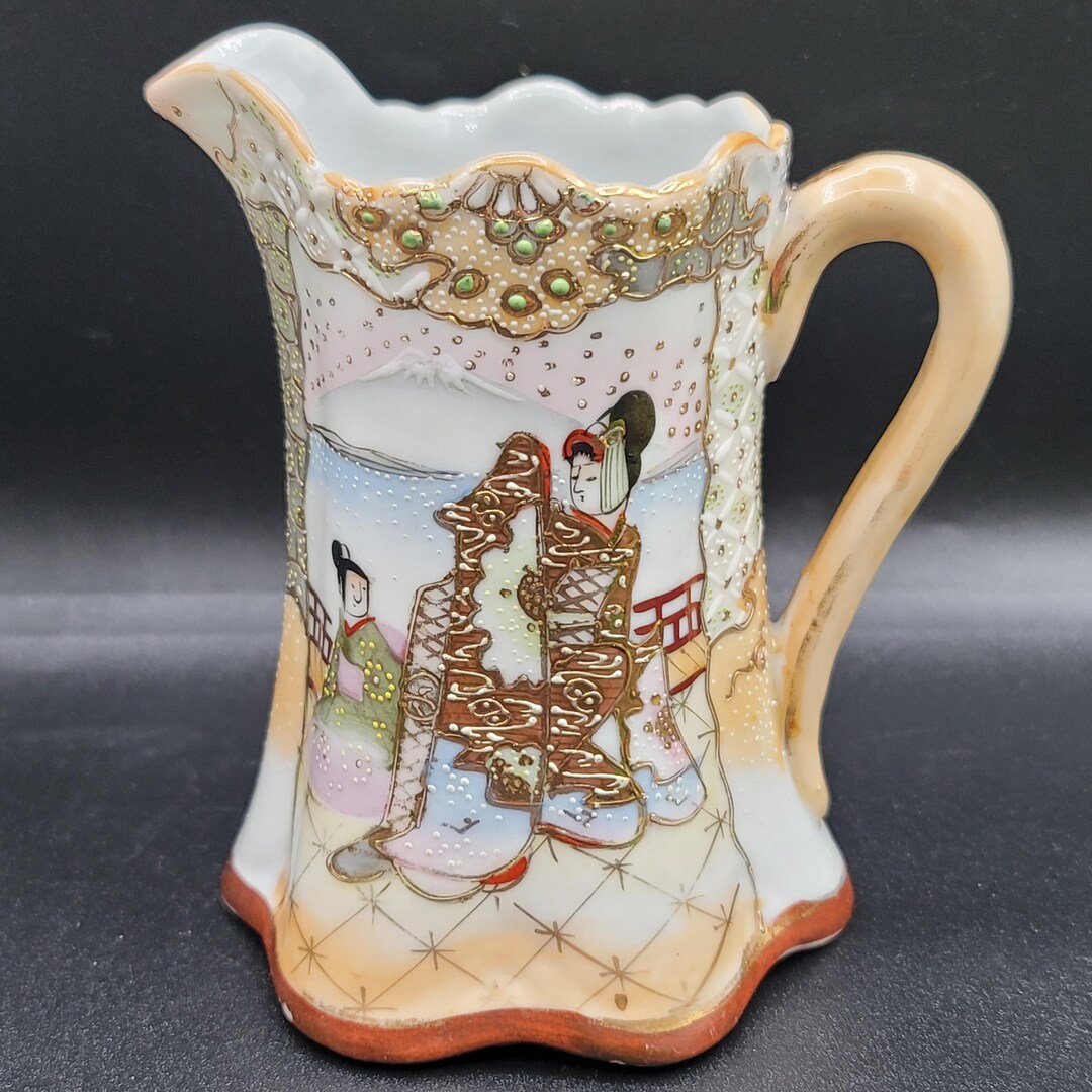 Nippon Satsuma Pitcher Hand Painted Imari Gold Moriage Japan - Etsy