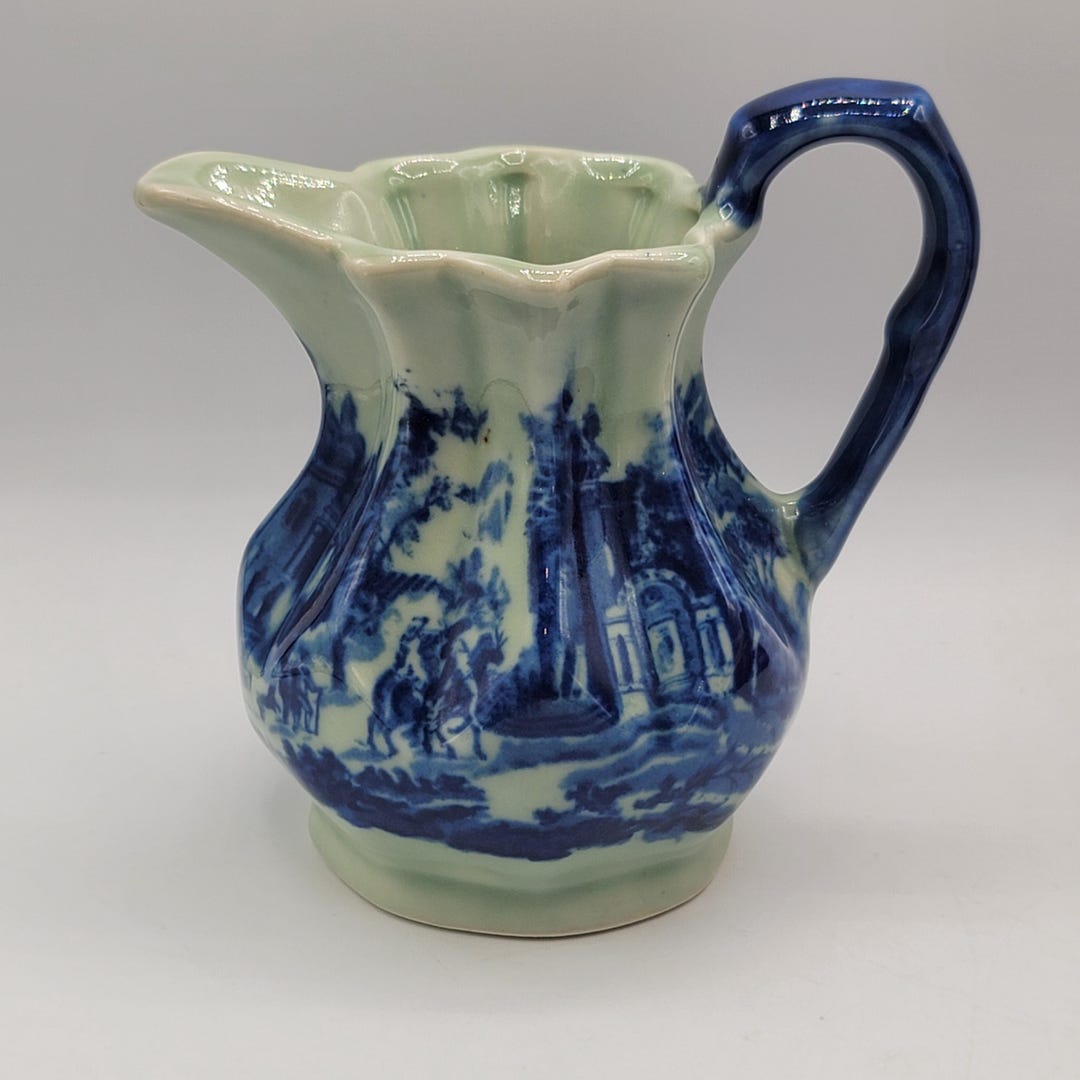 Antique Victoria Ware Ironstone Pitcher Cobalt Blue Small Jug - Etsy