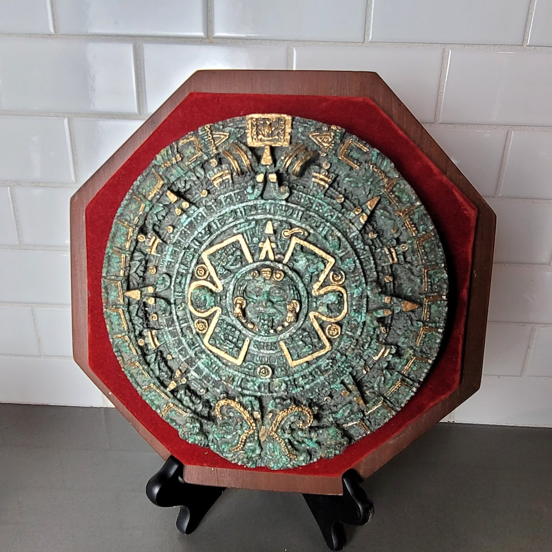 Vintage Mayan Aztec Sun Calendar Mexican Wall Hanging Art Decor - Etsy