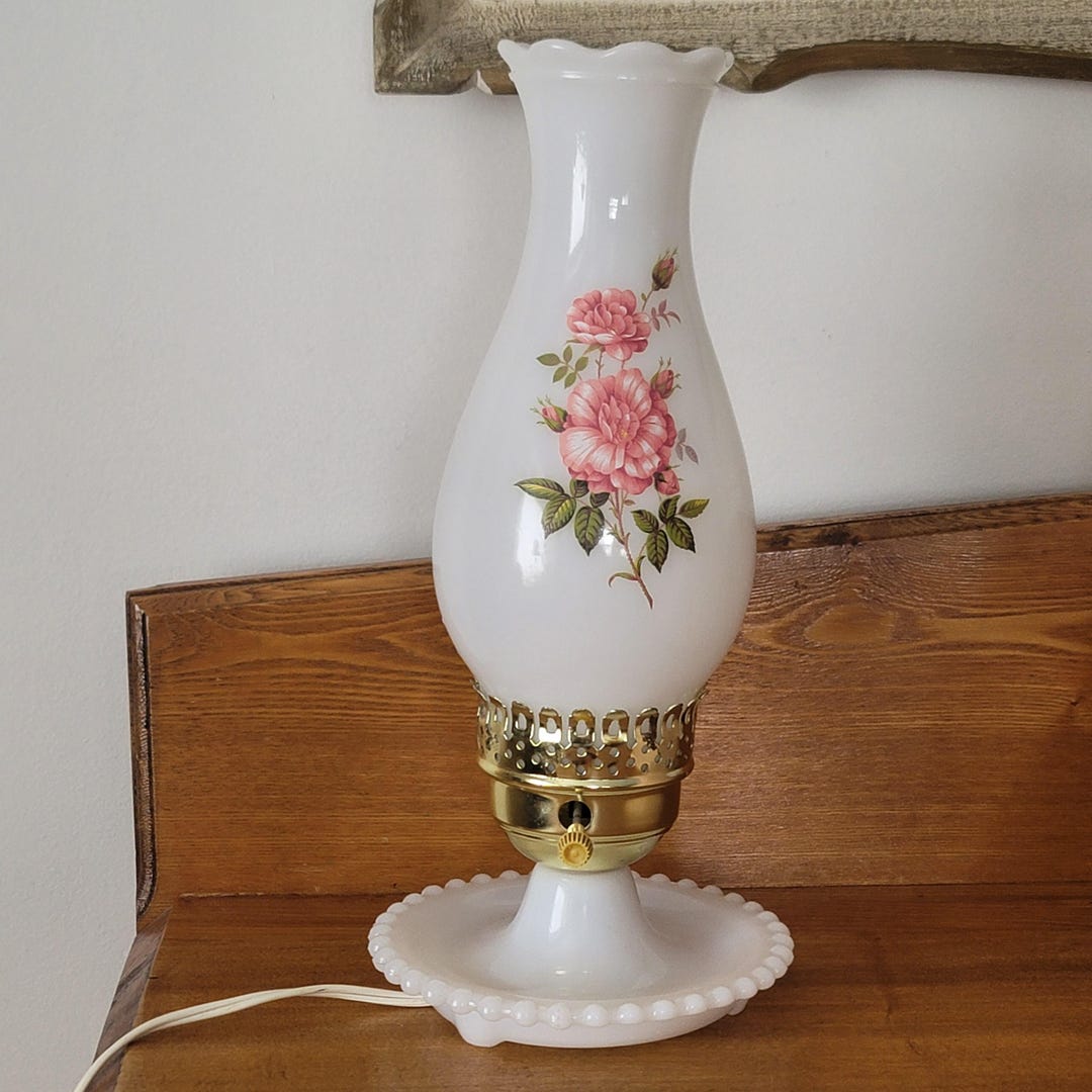 Milk Glass Hurricane Lamp