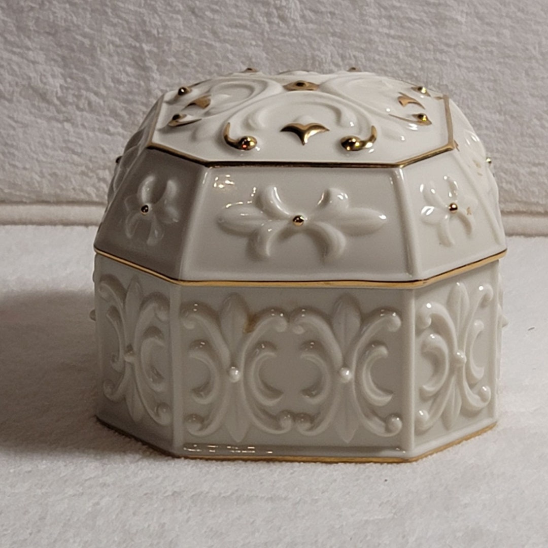 Music Box Small Porcelain Lenox Vintage Jewelry Trinket Box - Etsy