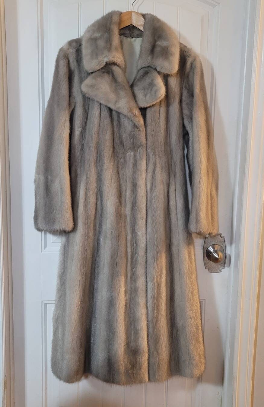 Fur Coat Mink Fur Coat Grey 43 Vintage Fur Coat Gray - Etsy