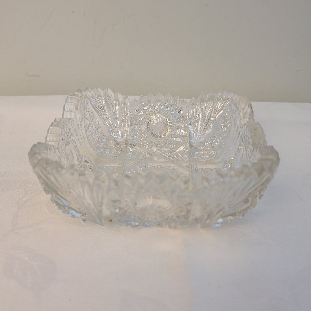 Imperial Glass Bowl Lenox Shiny Square Crystal Bowl - Etsy