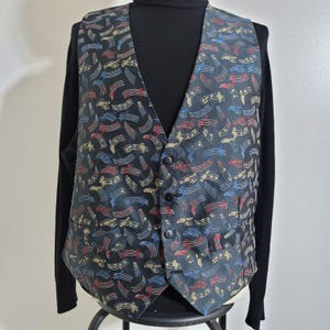 Vintage Music Notes Suit Vest Musical Band Musician Performance Size ...