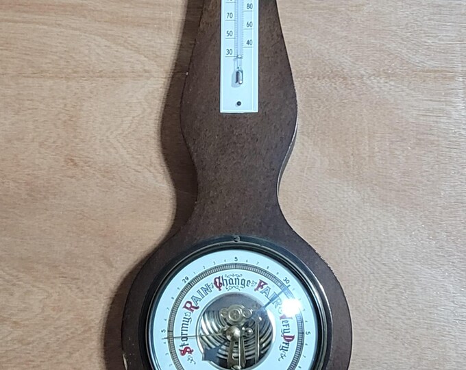 Vintage Barometer West German Hydrometer Brown Wood - Etsy