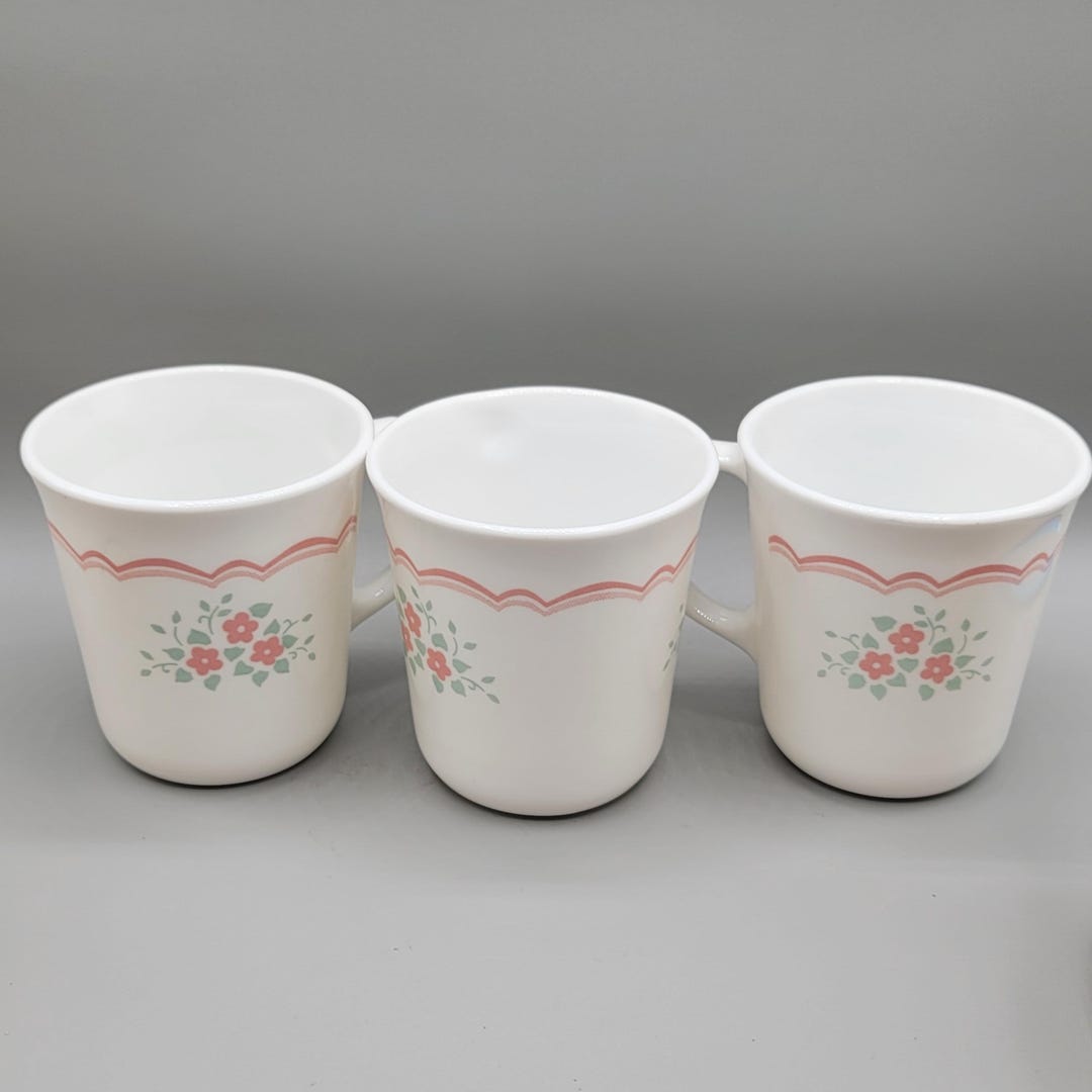 3 Corelle Coffee Cup Mugs Corningware Floral - Etsy