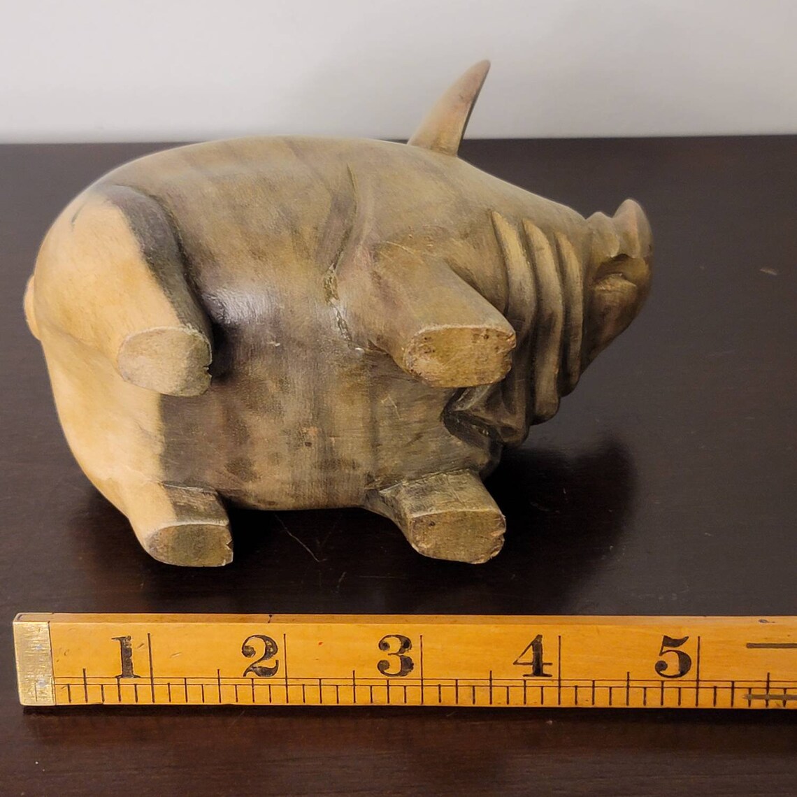 WOOD PIG CARVING 5 Pig Animal Miniature Solid Wooden - Etsy