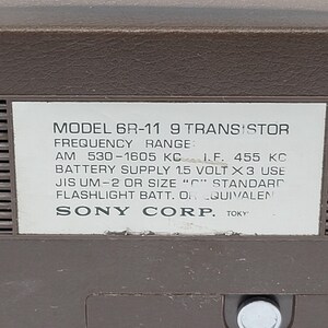 Rare Sony 6R-11 9 Transistor Super Sensitive Radio AM Portable Offgrid Camping Vintage -works - Etsy
