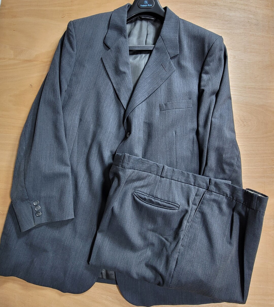 Vintage Mens Suit Set 50 Tall Long Wrinkle Resistant Dupont Teflon Grey ...