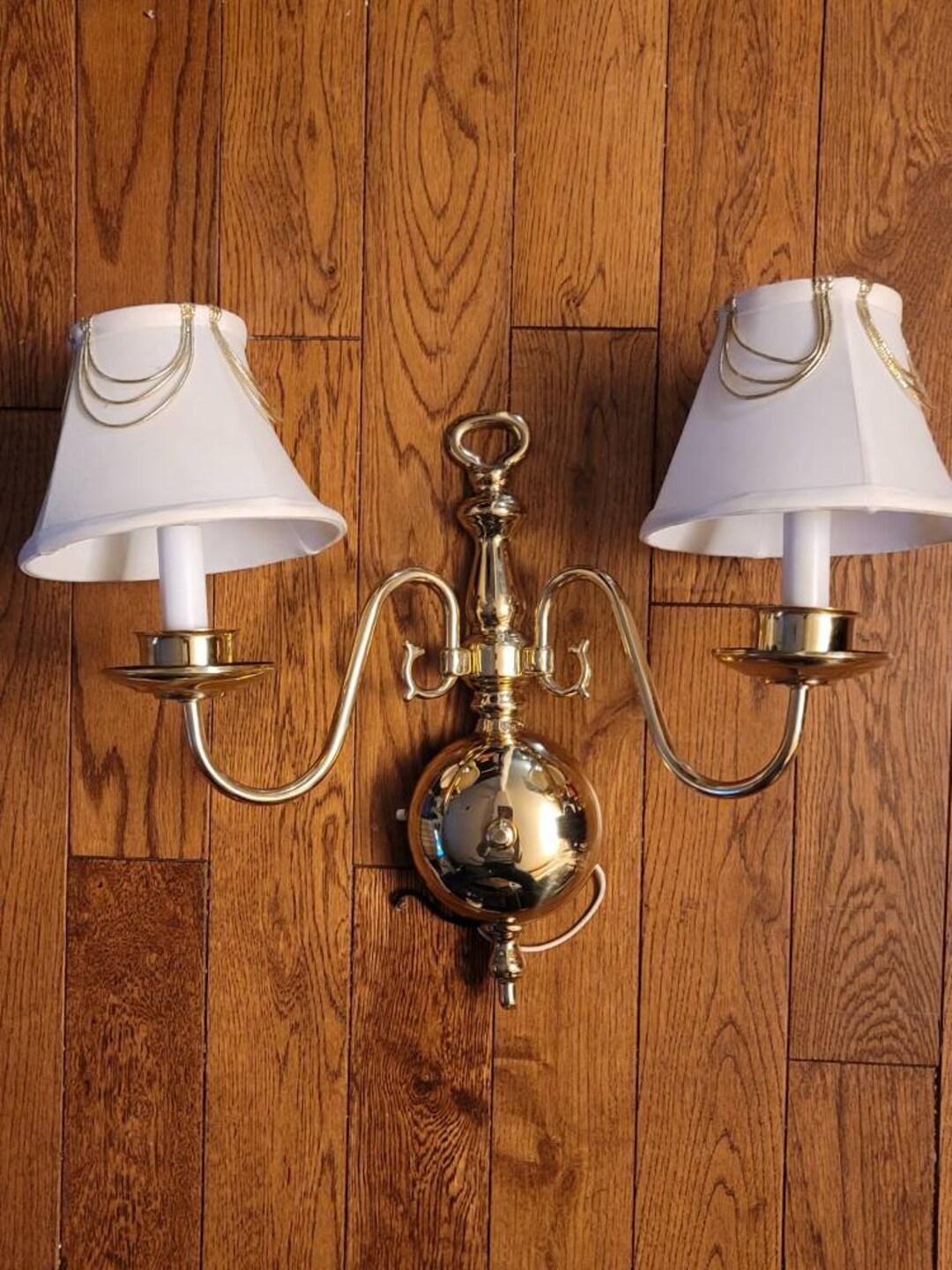 Brass Wall Sconces Fixture, Double Wall Light Fixture Bell Shade - Etsy