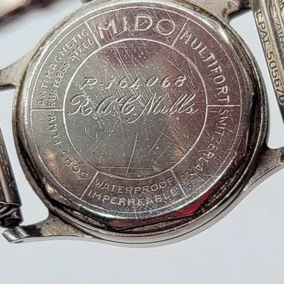 Vintage Military Mido Multifort Watch Stretch Inscrib… - Gem