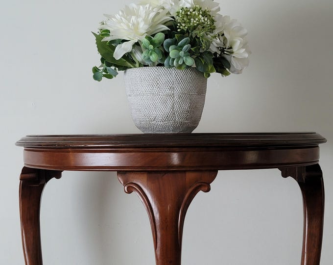Vintage Half Moon Table Side Table Wood Rustic Three Leg Table - Etsy
