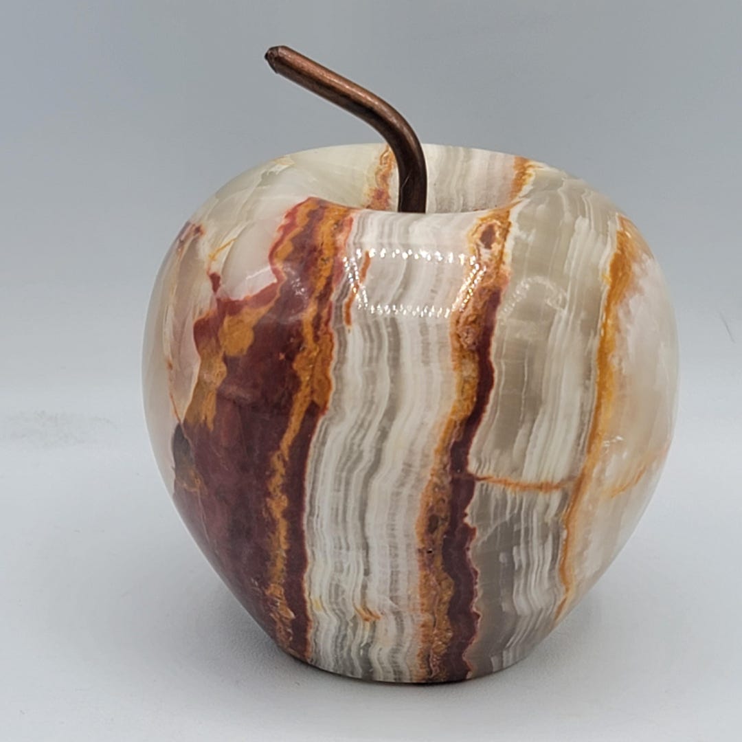 Vintage Marble Stone Apple Fruit Paperweight Home Decor - Etsy