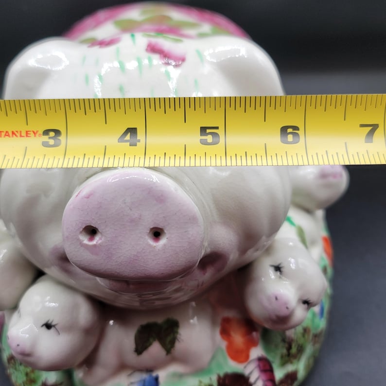 Vintage Italian Majolica Ceramic Pig Sculpture Seven Piglets Hand ...