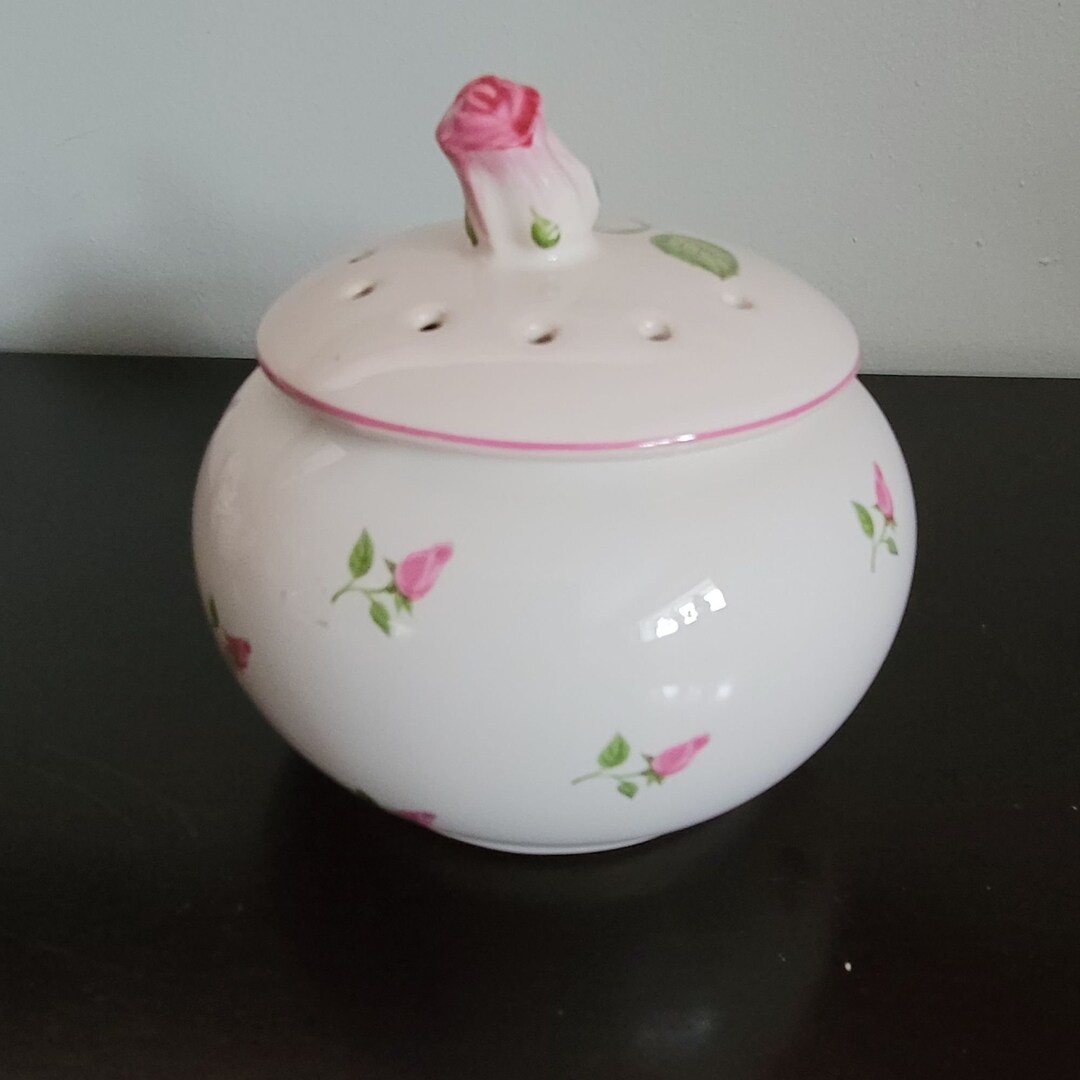Teleflora Potpourri Ceramic Bowl Porcelain Jar With Lid for Home ...