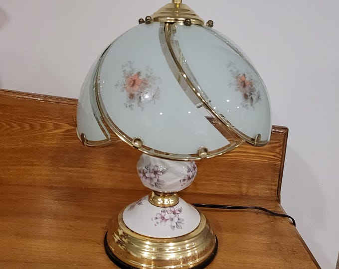 Vintage Dome Lamp Motif Gold Base Porcelain Floral - Etsy