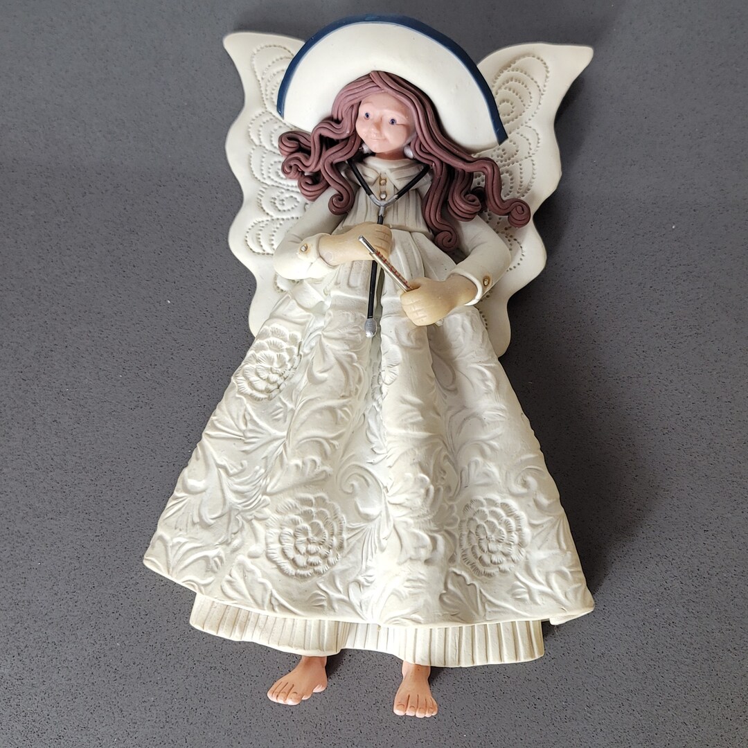 Carol Nicholson Sculpted Clay Angel Woman Doctor Wall Hanging Signed - Etsy