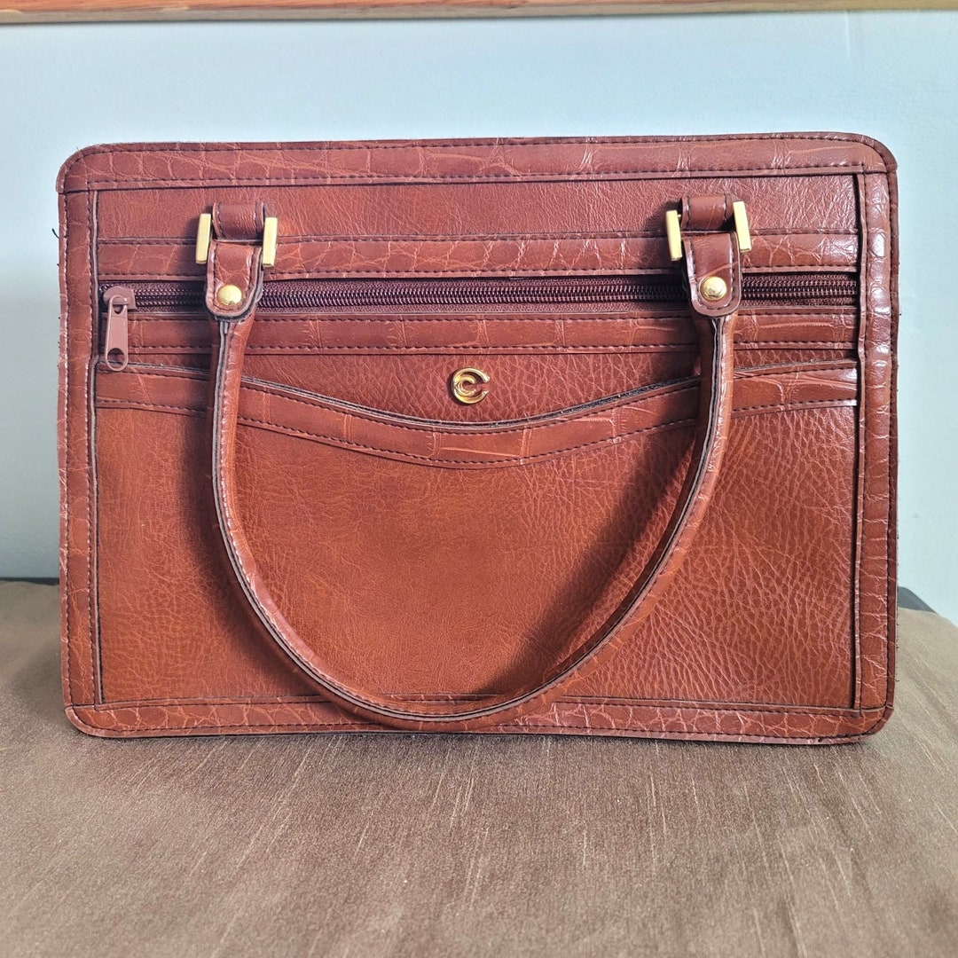 Vintage Brown Leather Handbag, Genuine Leather Bag Purse, Cornell Top ...