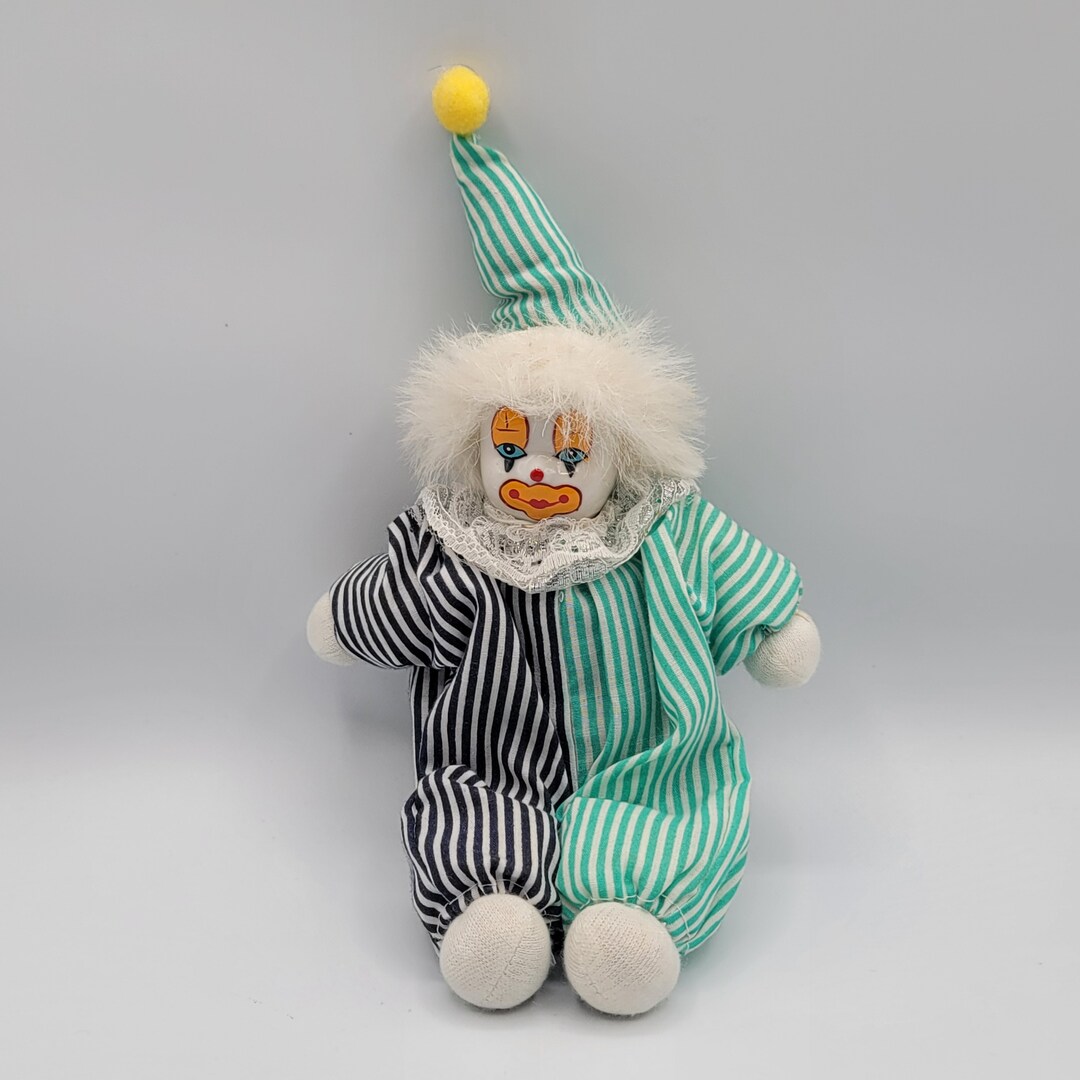 Vintage Clown Sandbag Miniature Doll Porcelain Face Painted 7 Inch - Etsy