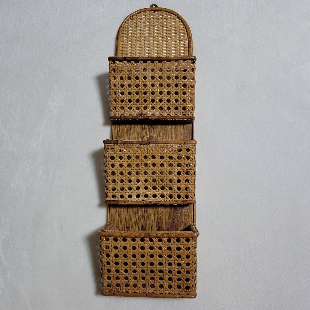 Vintage Mail Organizer Bamboo Mesh Handmade 20 In - Etsy