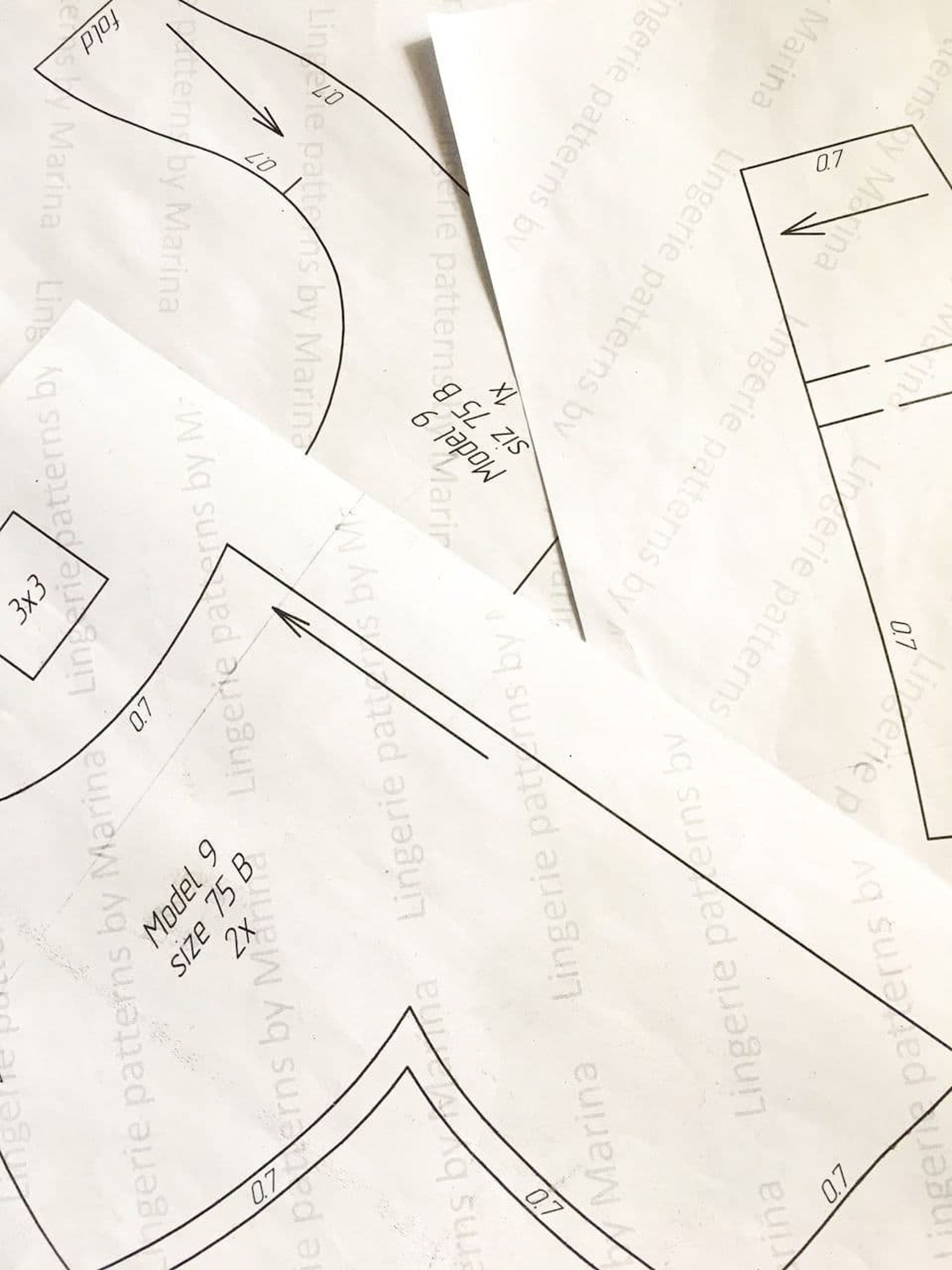 Bra pattern pdf Pattern Size75B.Instant download PDF pattern | Etsy