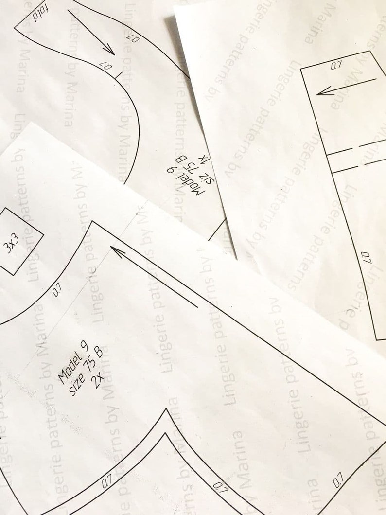 Bra Pattern Pdf Pattern 75АА. Instant Download PDF Lingerie Pattern for ...