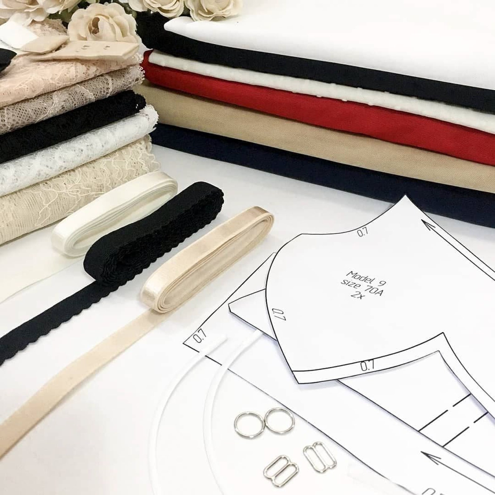 Instant Download PDF Size 70A Lingerie Sewing Pattern for an Underwire ...