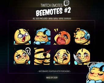 10x Cute Bee Emotes for Twitch and Discord // Free High Resolution 500 ...