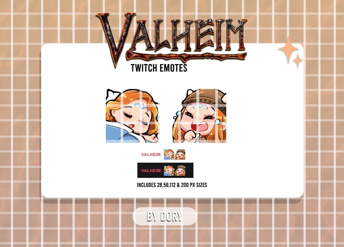 Valheim Inspired Viking Girl Twitch Emotes for Streamers - Etsy