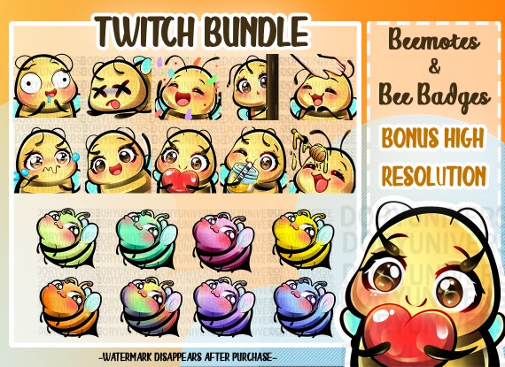 Cute Bee Bundle for Twitch and Discord 10x Emotes and 8x - Etsy