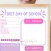 First Day of School Printable, Back to School Printable, Elementary ...