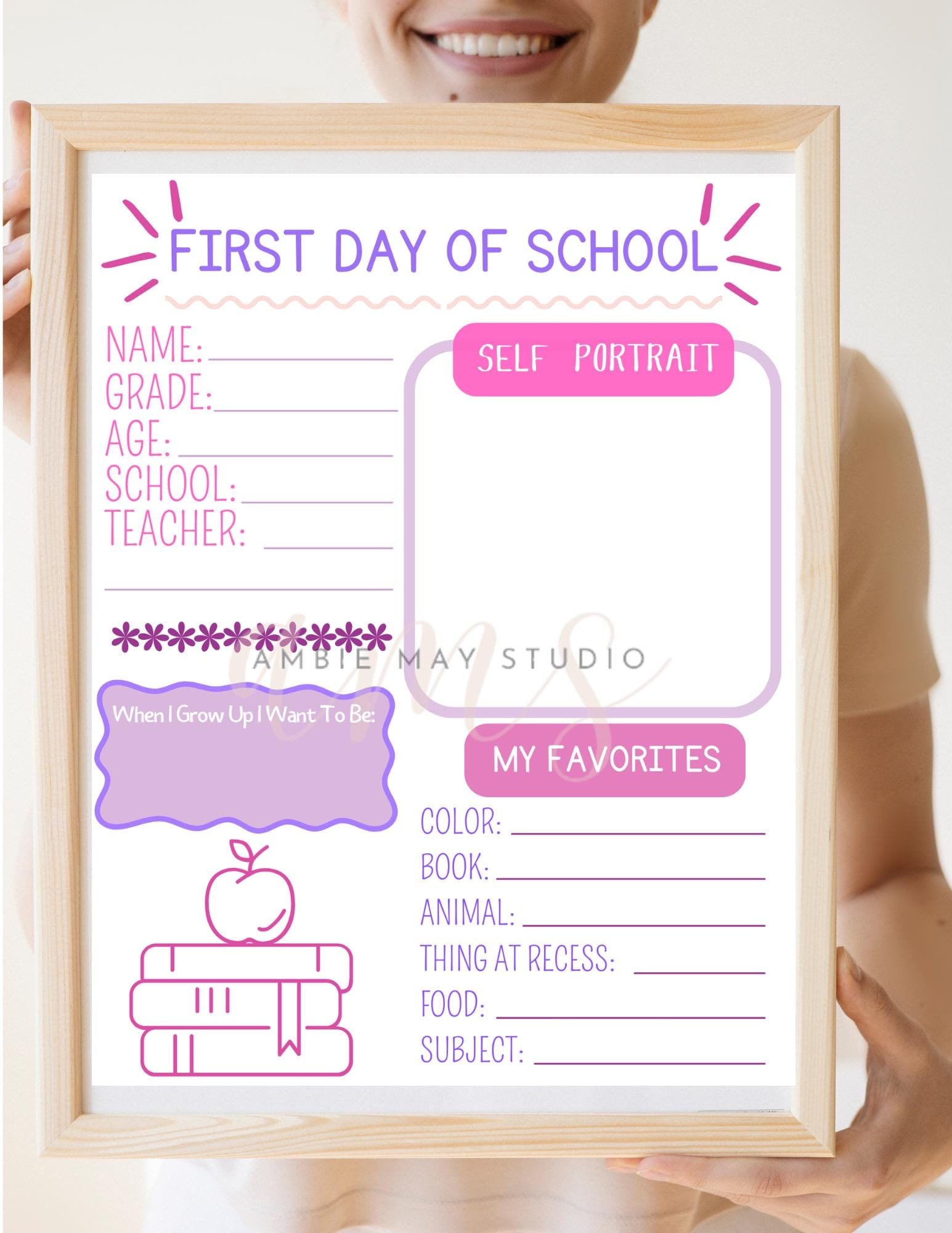 First Day of School Printable, Back to School Printable, Elementary ...
