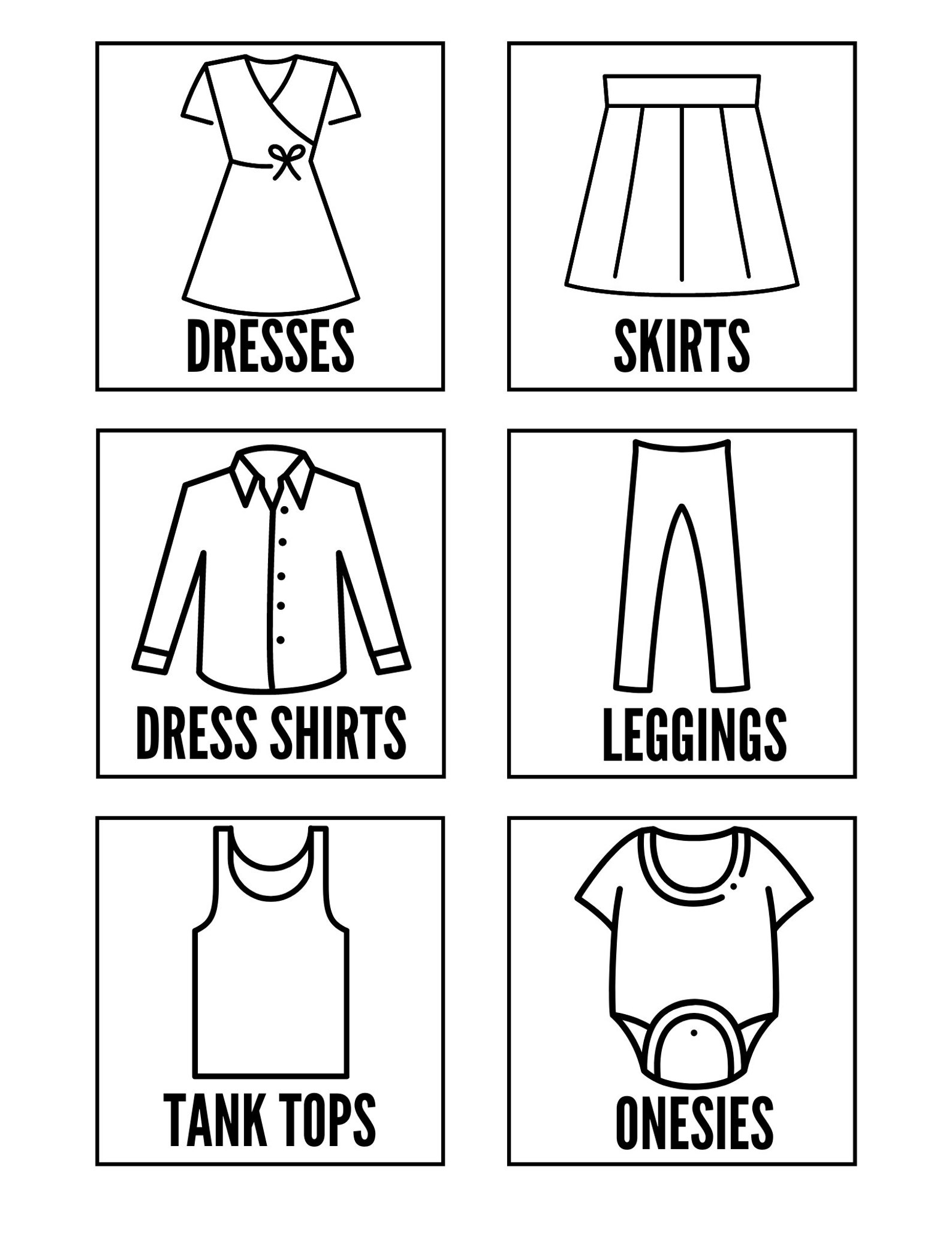 Clothing Labels for Dresser Drawers, Baby, Kids, Closet Storage ...