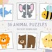 Animal Puzzle Activity Printable, Preschool Animal 2 Piece Puzzle Game ...