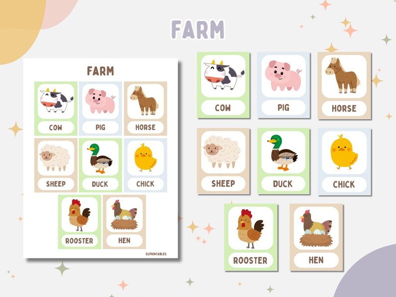 Animal Printable Flashcards | Simple English Vocabulary Flash Cards ...