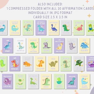 Positive Affirmations Printable Dino Flashcards | Cute Dinosaur Quotes ...