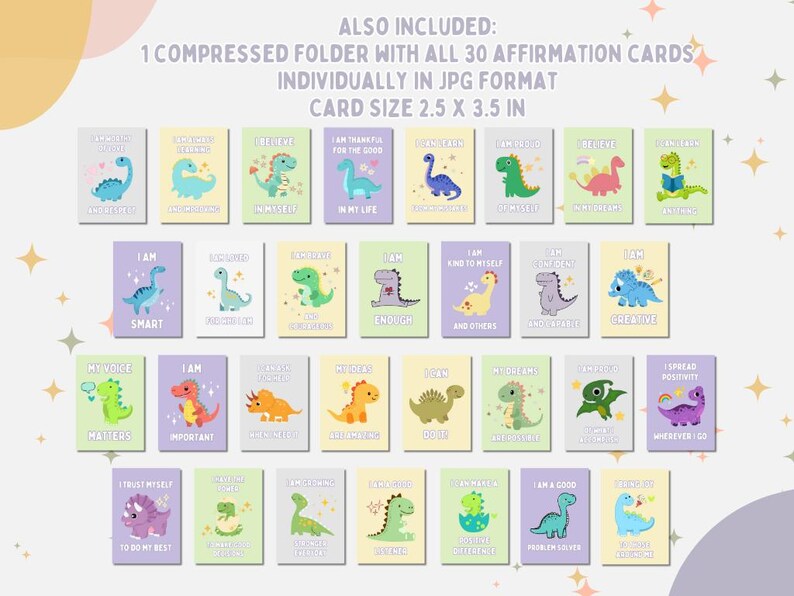 Positive Affirmations Printable Dino Flashcards | Cute Dinosaur Quotes ...