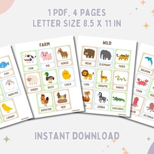 Animal Printable Flashcards | Simple English Vocabulary Flash Cards ...