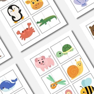 Animal Puzzle Activity Printable, Preschool Animal 2 Piece Puzzle Game ...