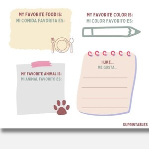 Bilingual All About Me Printable Worksheet | English Spanish Todo Sobre ...