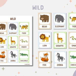 Animal Printable Flashcards | Simple English Vocabulary Flash Cards ...